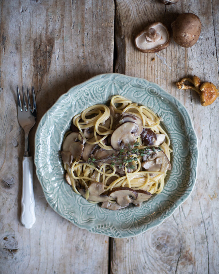 Spaghetti met champignonnenroomsaus - Zoete Zusjes